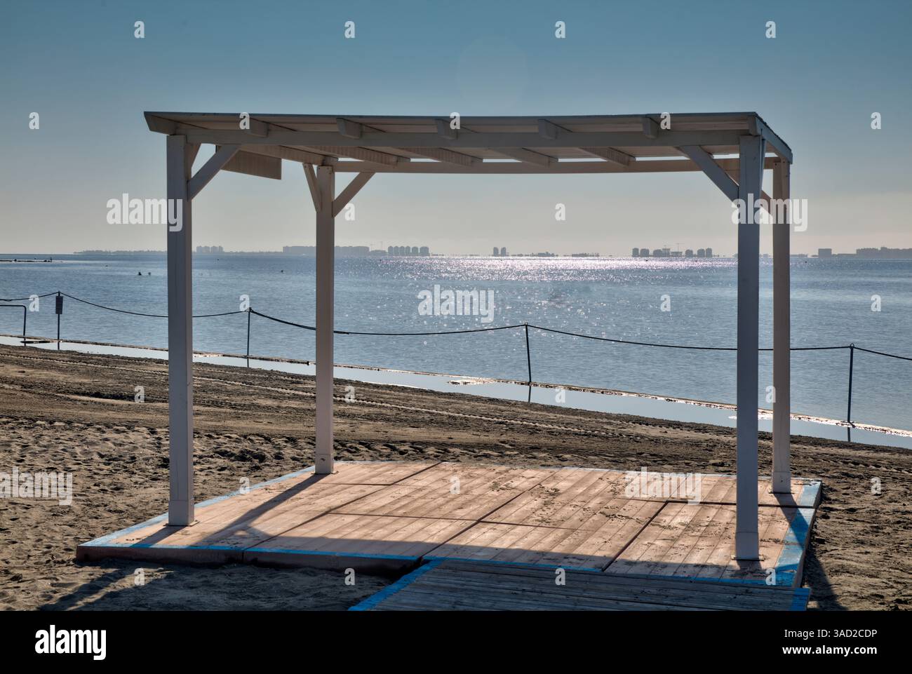 Playa de Los Narejos, beach, Mar Menor, backlight, Los Alcazares ...