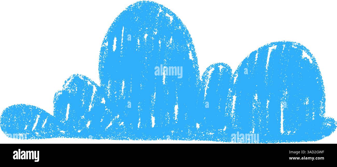 Pastel crayon clouds with chalky texture. Kid-friendly sky elements ...