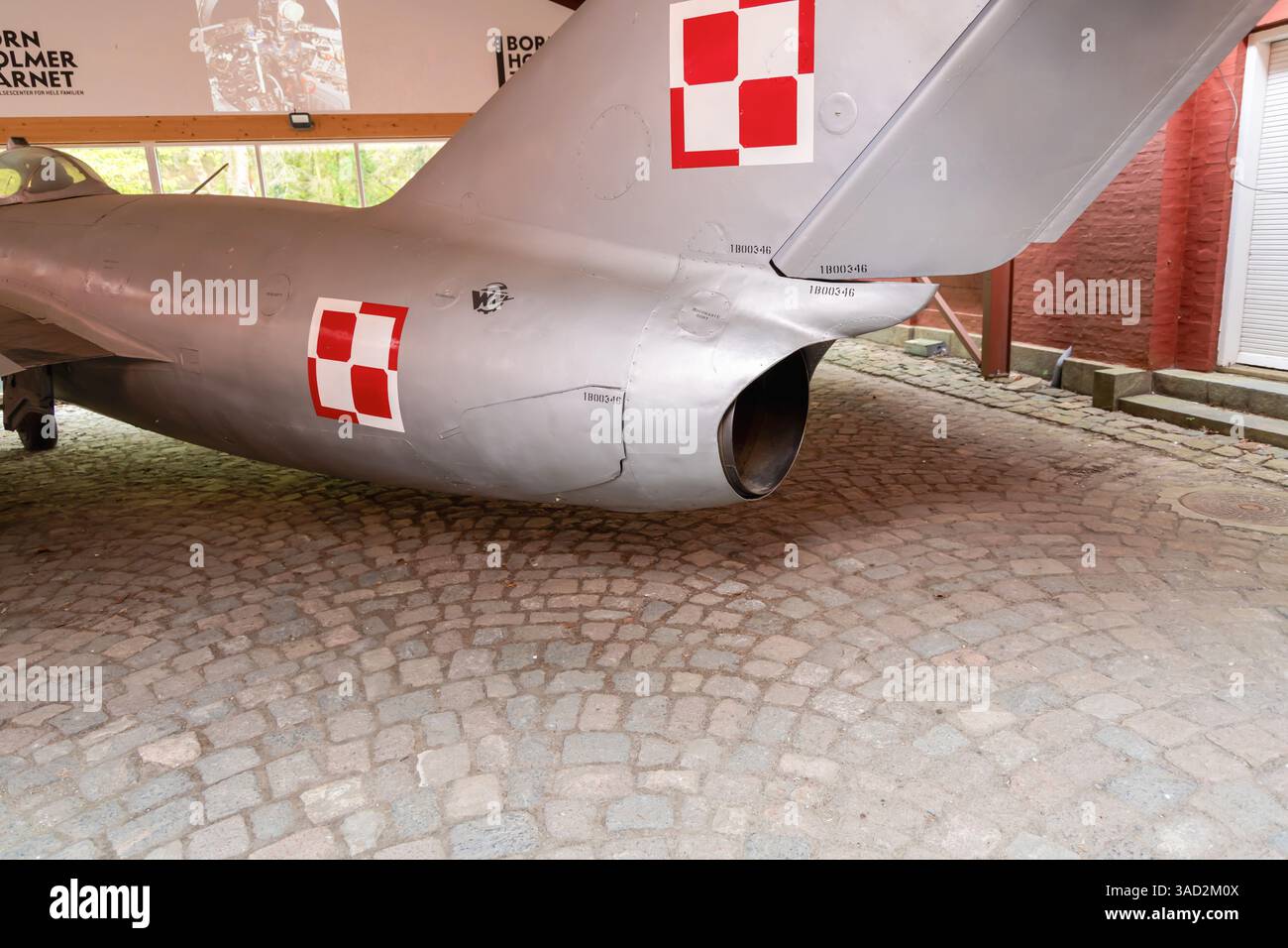 Cold War era aircraft at the Bornholm tower Museum on the Island of ...