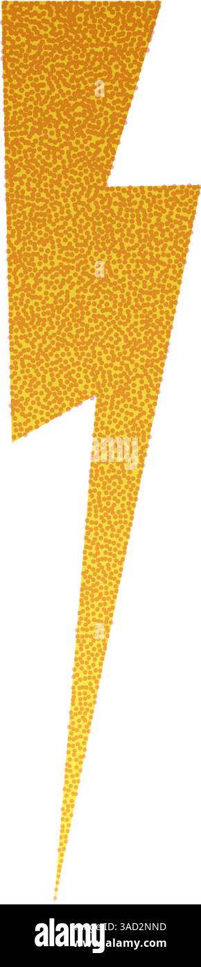 Lightning comic bolt with yellow grunge effect. Electric halftone ...