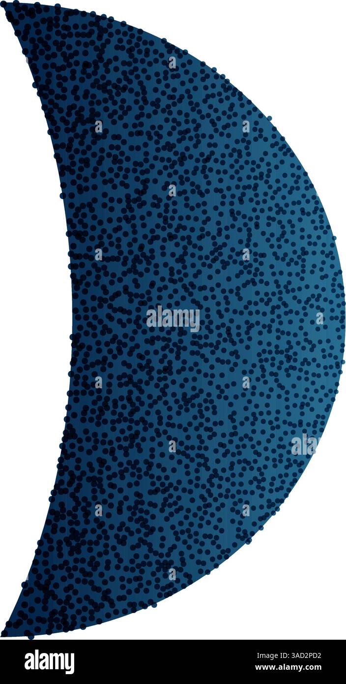 Lunar moon phases with crescent, full, and half shapes, abstract night sky design, waning ...