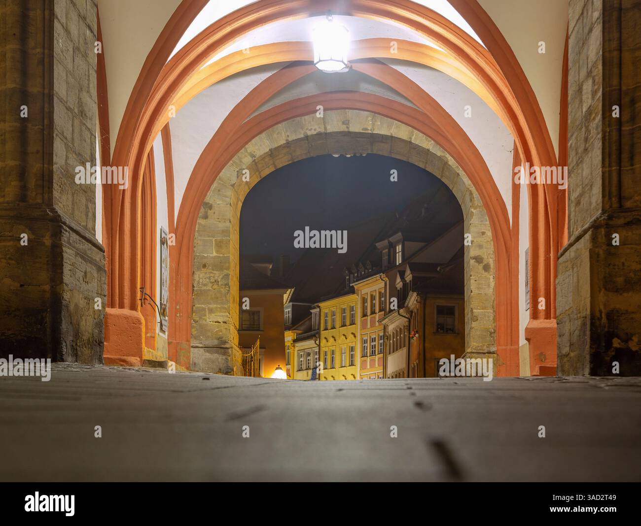 Germany, Bavaria, Bamberg, Old Town Hall, Upper Bridge, Archway Stock ...