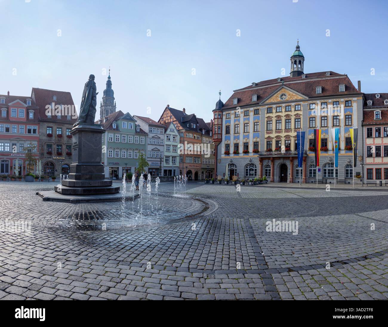 Germany, Bavaria, Coburg, Market Square, Town Hall, Prince Albert ...