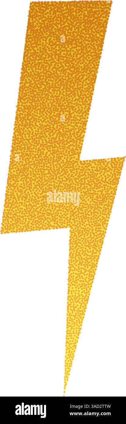 Lightning comic bolt with yellow grunge effect. Electric halftone ...