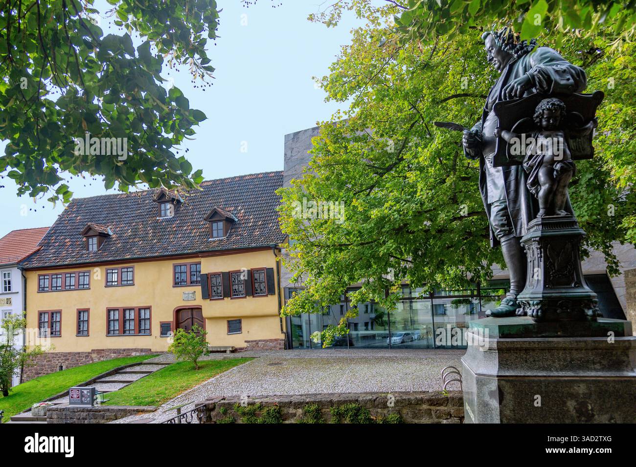 Frauenplan with monument to johann sebastian bach hi-res stock ...
