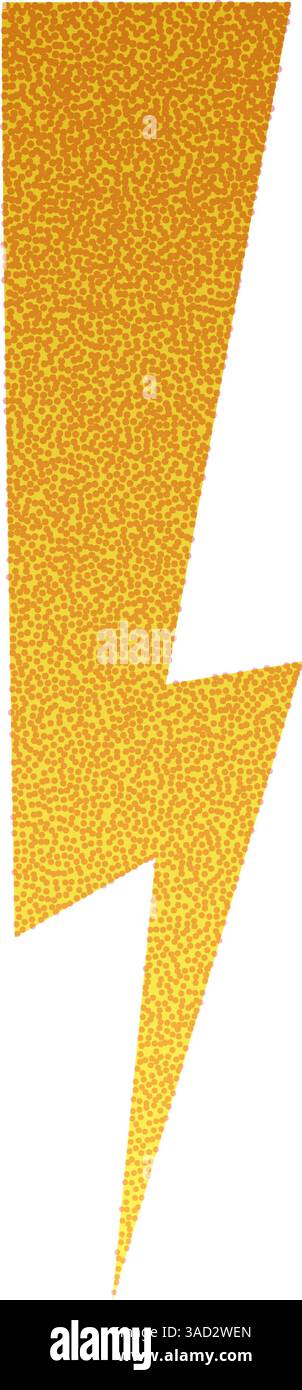 Lightning comic bolt with yellow grunge effect. Electric halftone ...