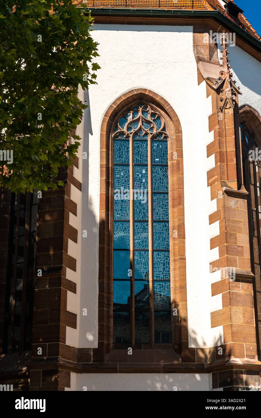 Beautiful Gothic Architecture and Stained Glass Window in Germany Stock ...