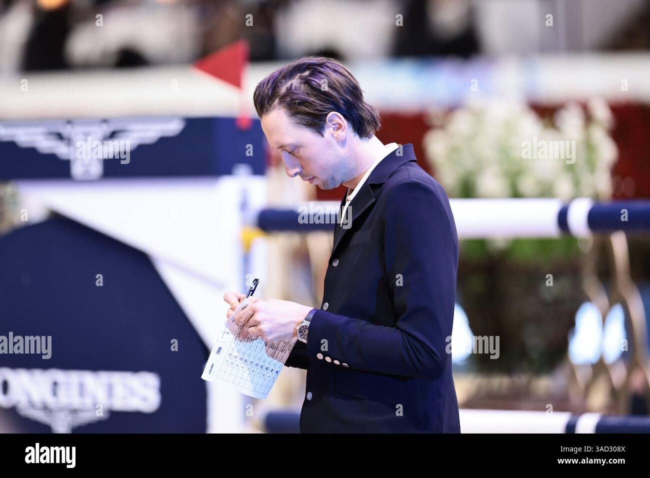 Martin FUCHS of Switzerland with Leone Jei during the course walk ...