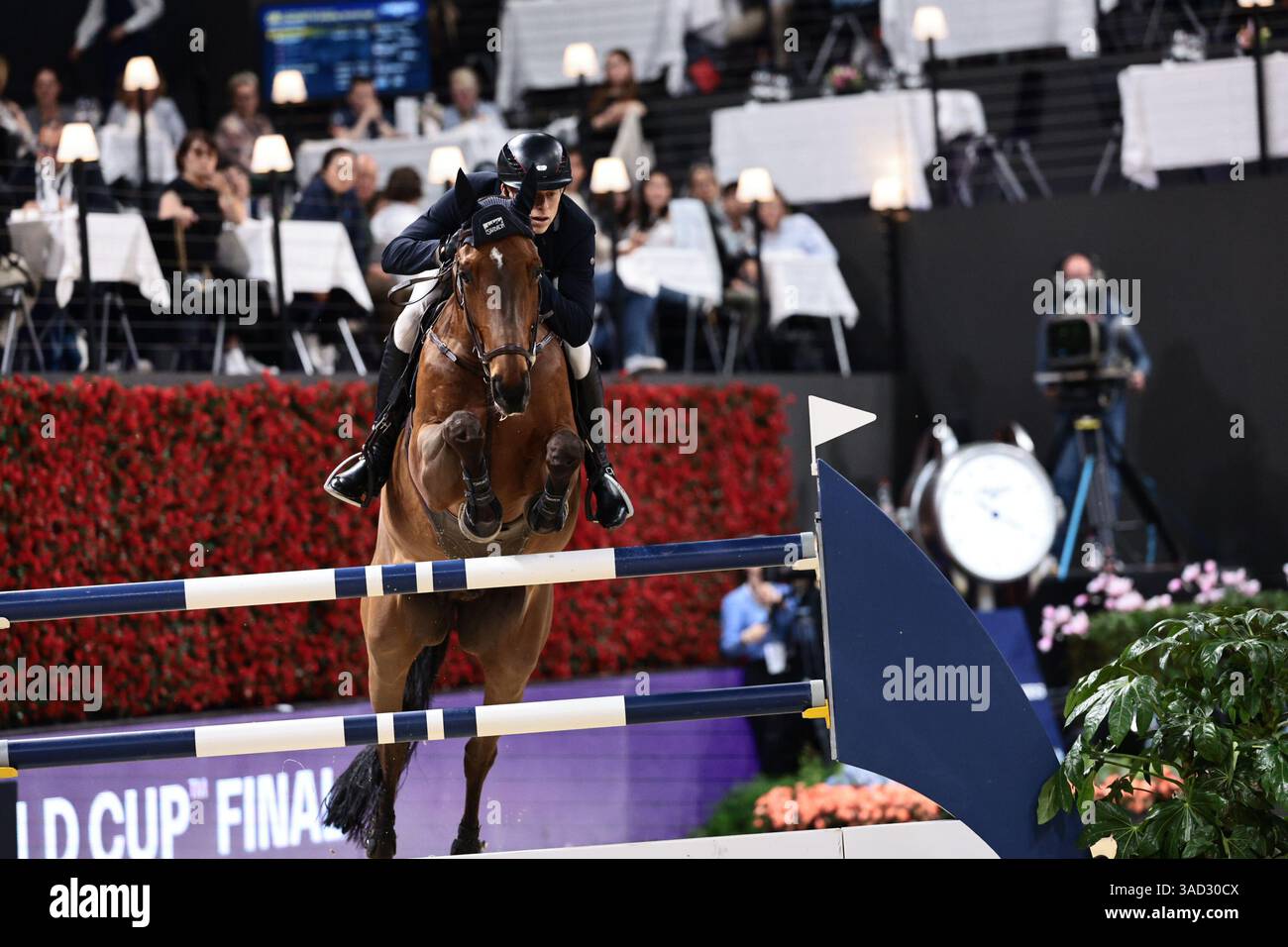 Max KÜHNER of Austria with Elektric Blue P during the LONGINES FEI ...