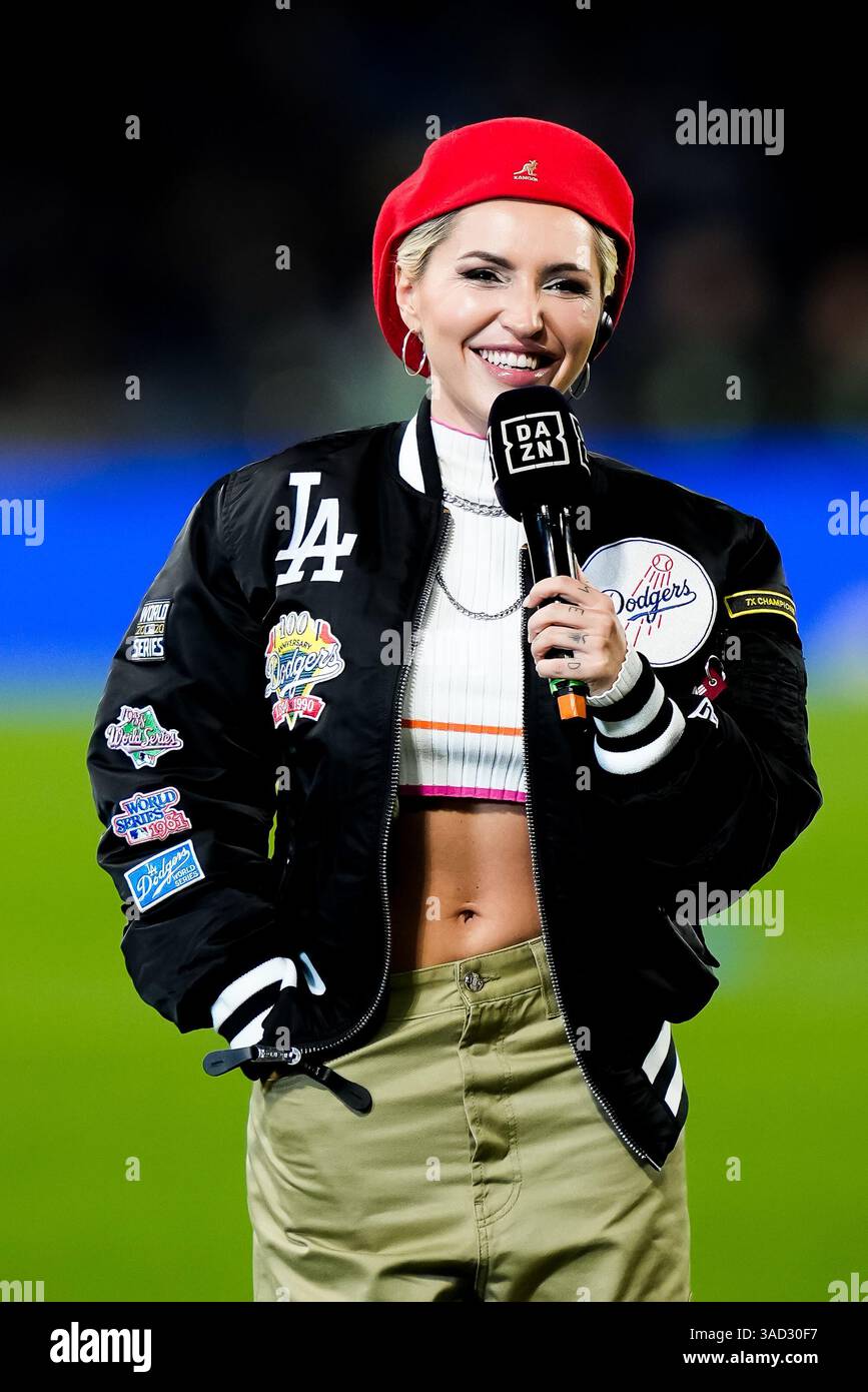 Naples, Italy. 30th Mar, 2025. Italian singer Serena Brancale looks on ...