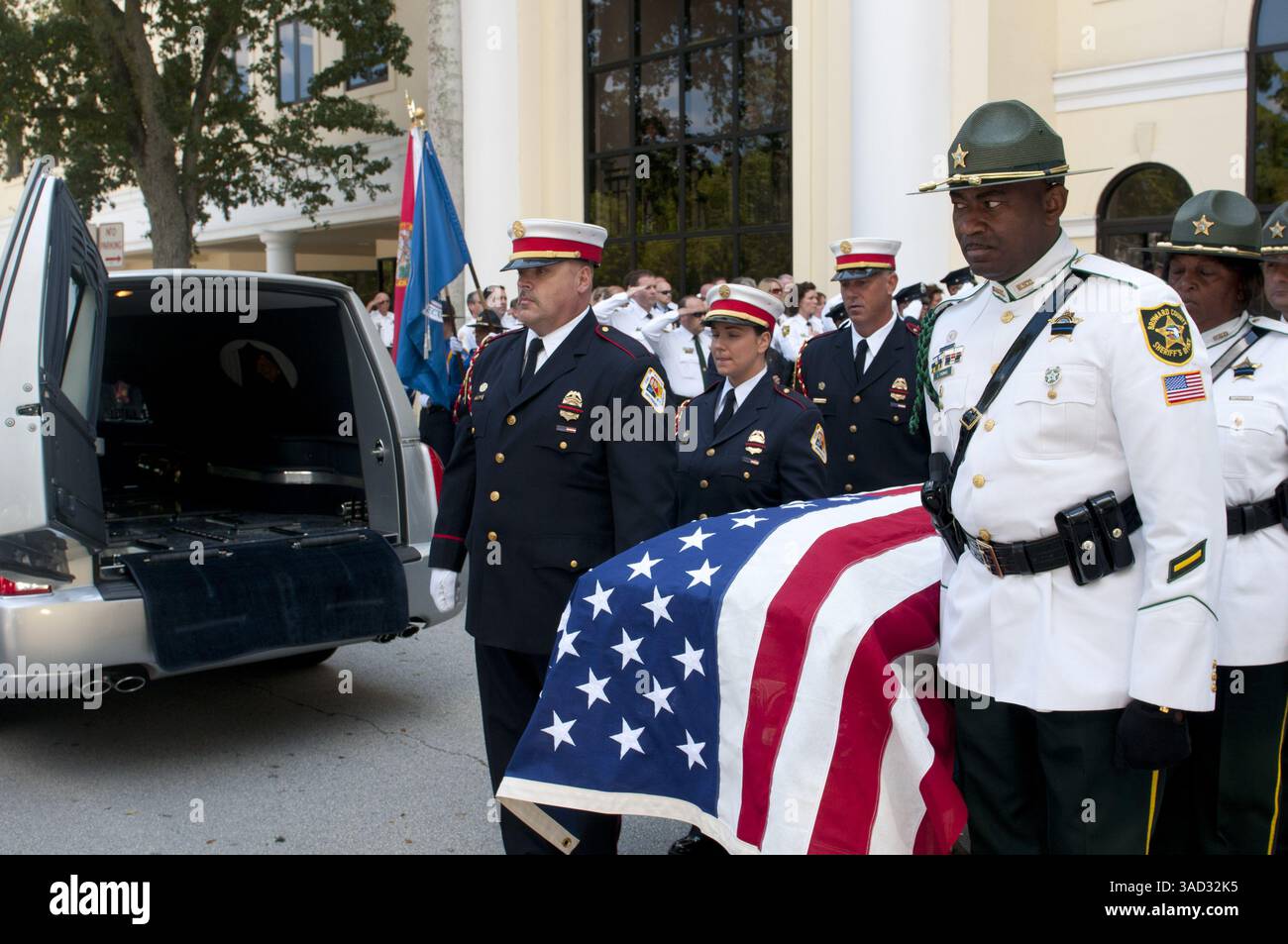 Oct. 3, 2011 - Fort Lauderdale, Florida, U.S - An honor guard carries ...