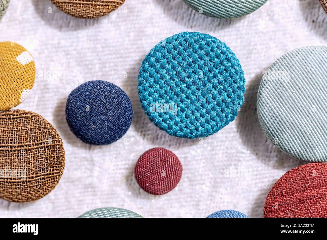 Colorful fabric buttons Stock Photo - Alamy