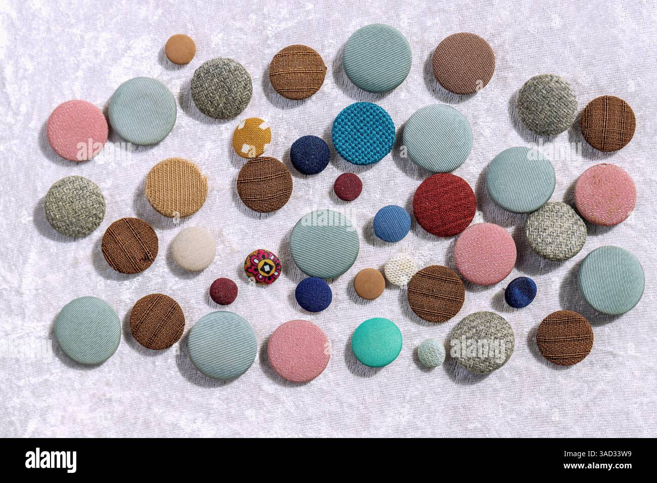 Colorful fabric buttons Stock Photo - Alamy