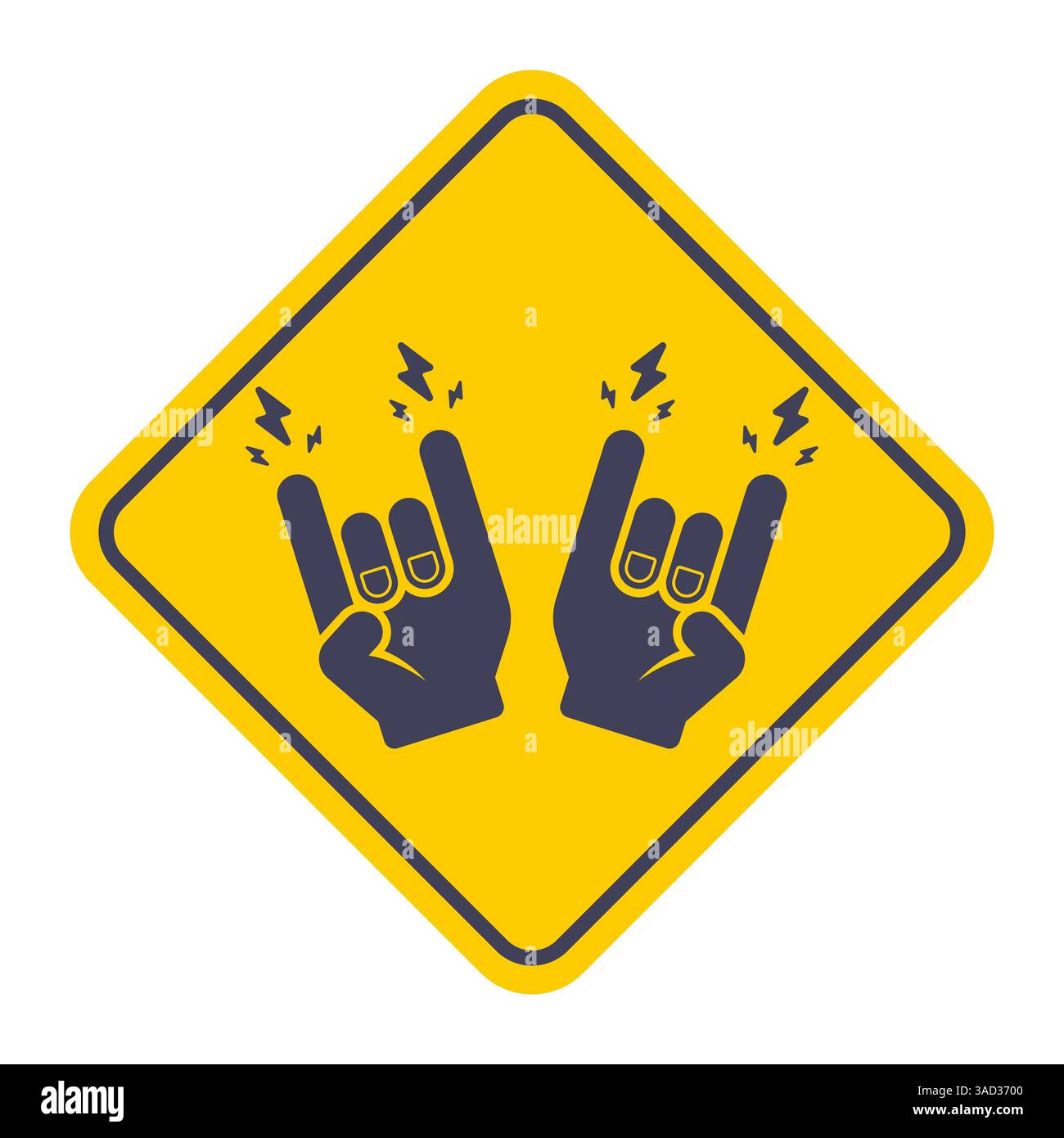 Hand making rock gesture. Black icon. Flat illustration Stock Vector ...