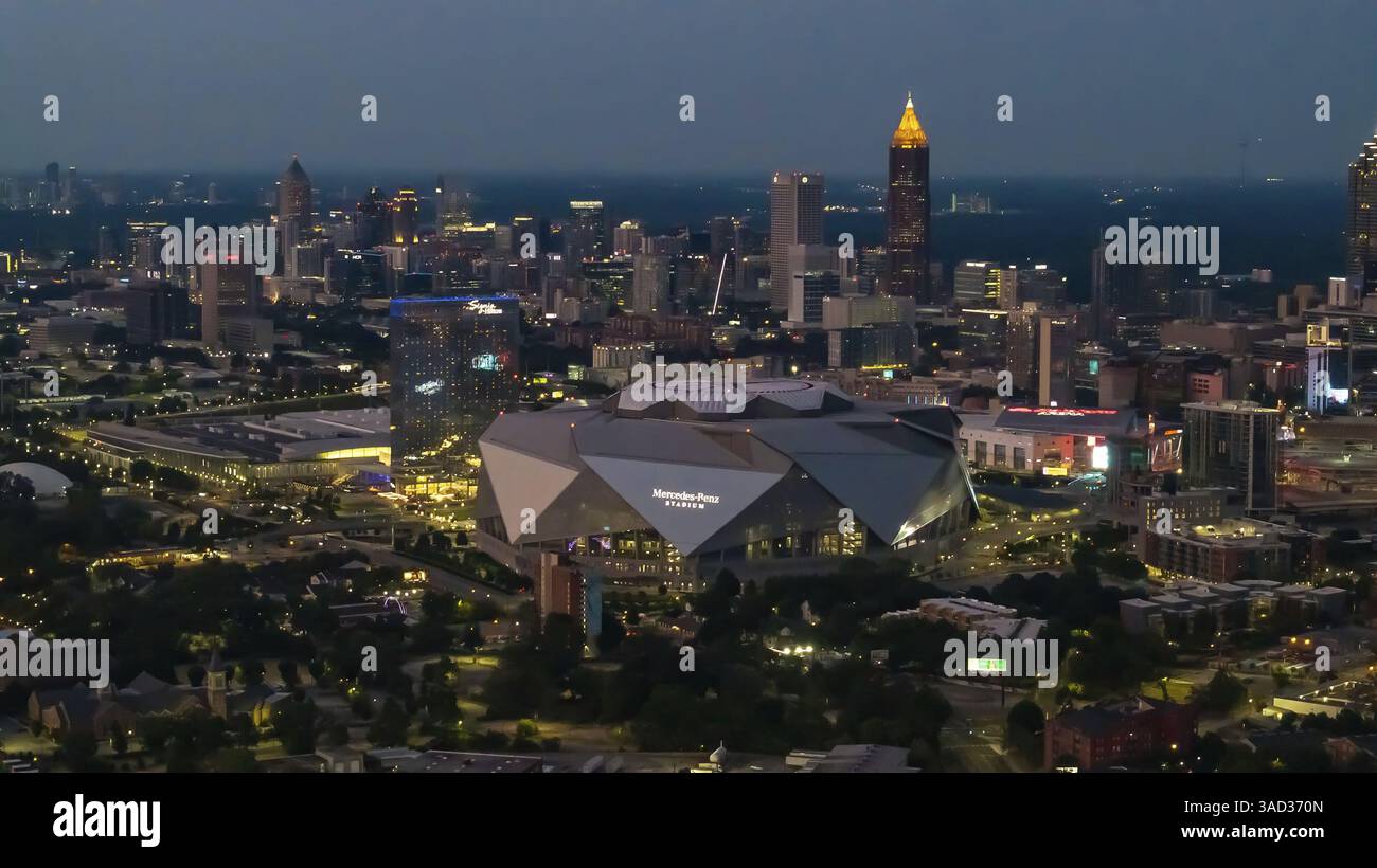 Aerial views of Atlanta showcase a vibrant cityscape with sleek ...