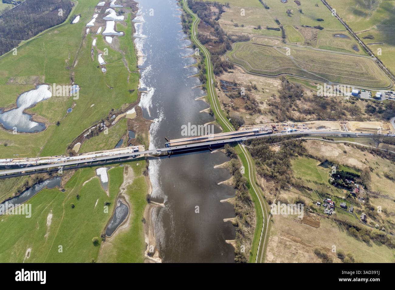Elbe bridge, Wittenberge, Elbe bridge, state of construction, federal ...