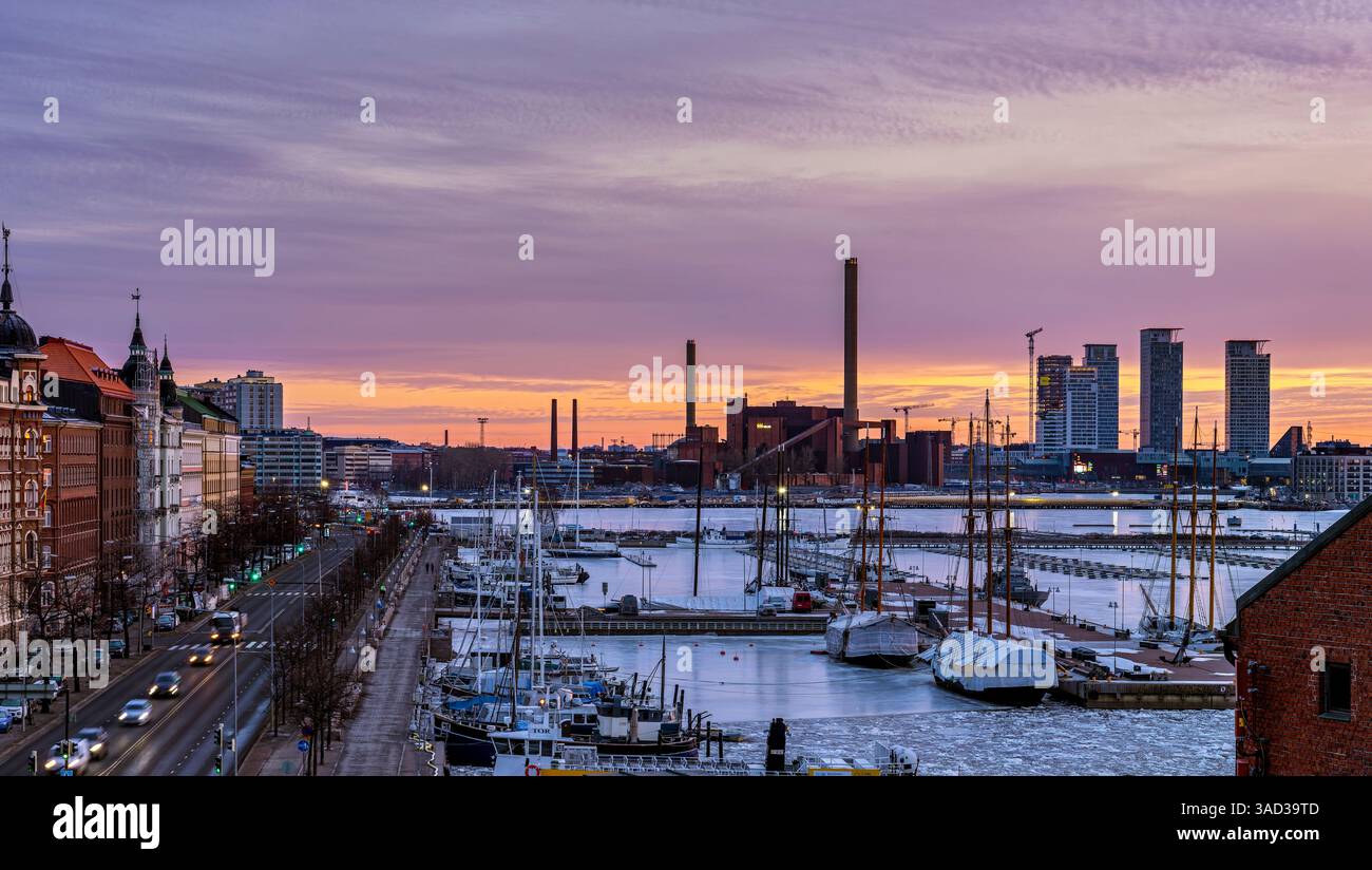 Helsinki, view from the Uspenskin Cathedral over the northern harbor ...