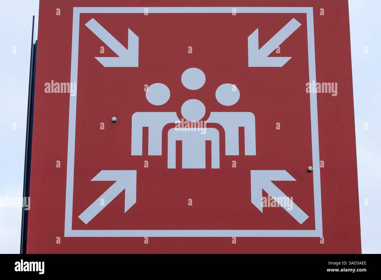 Sign, rescue sign, assembly point, Cuxhaven, Lower Saxony, Germany ...