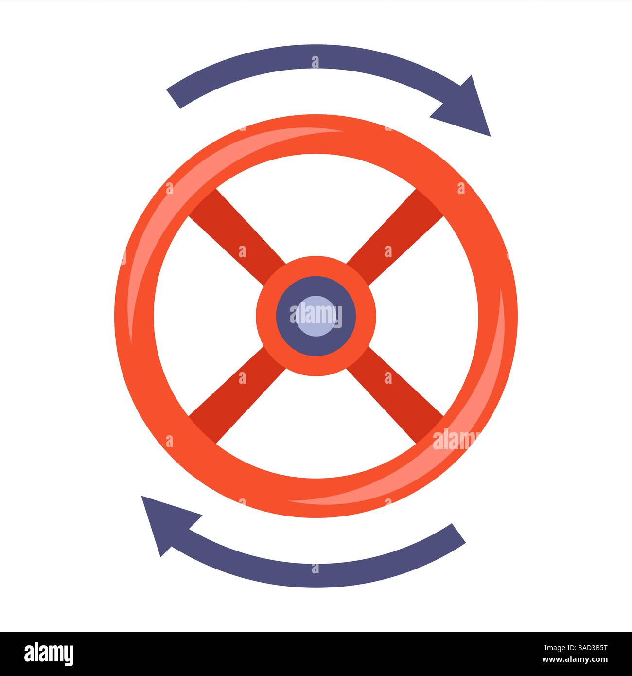 Tighten red valve. Gas equipment. Flat vector illustration Stock Vector ...