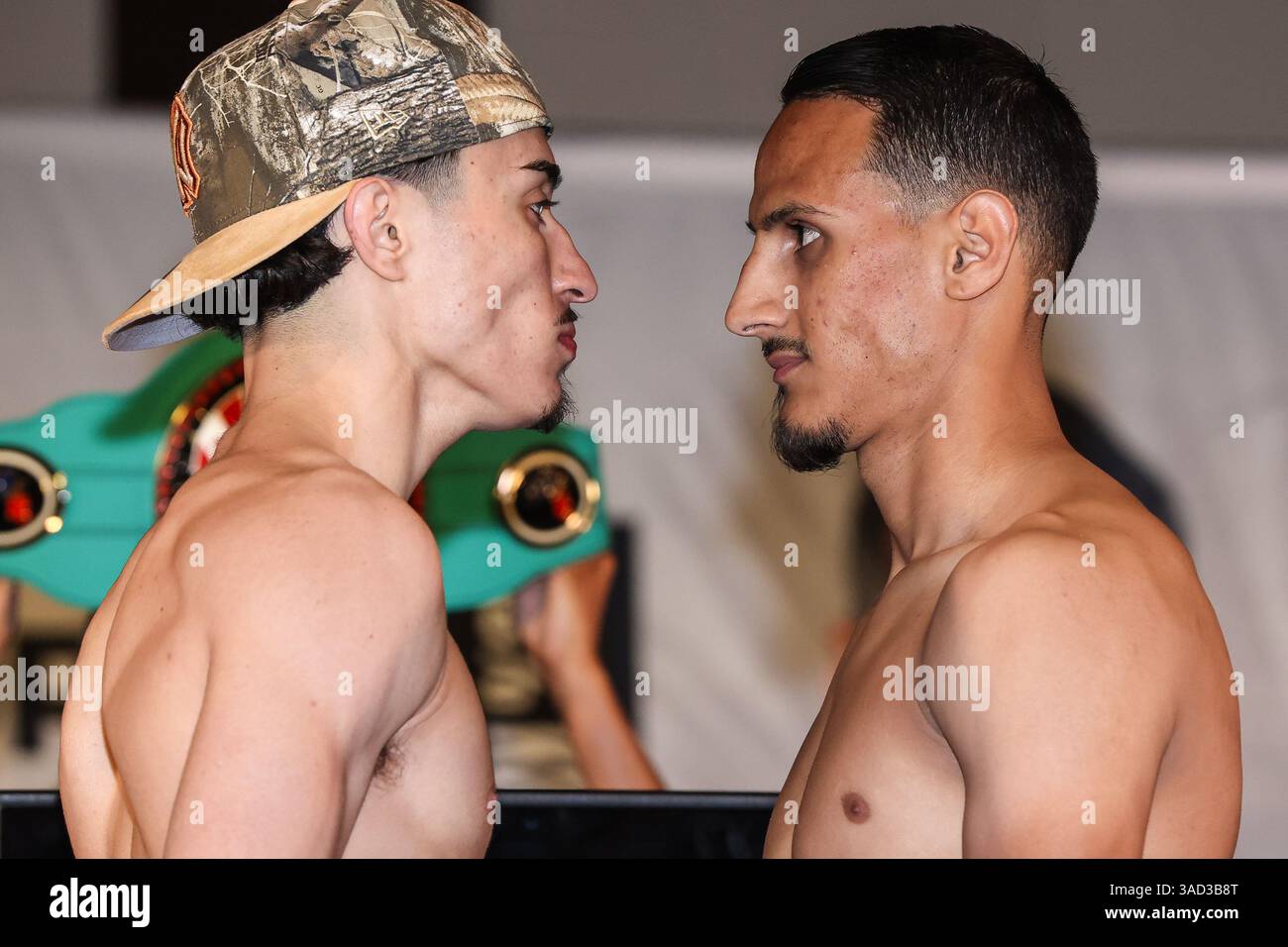 April 4, 2025: (L-R) Junior Bantamweights Steven Navarro and Juan ...