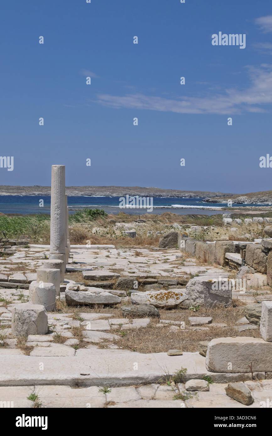 Ruins of the ancient city of Delos, UNESCO World Heritage Site ...