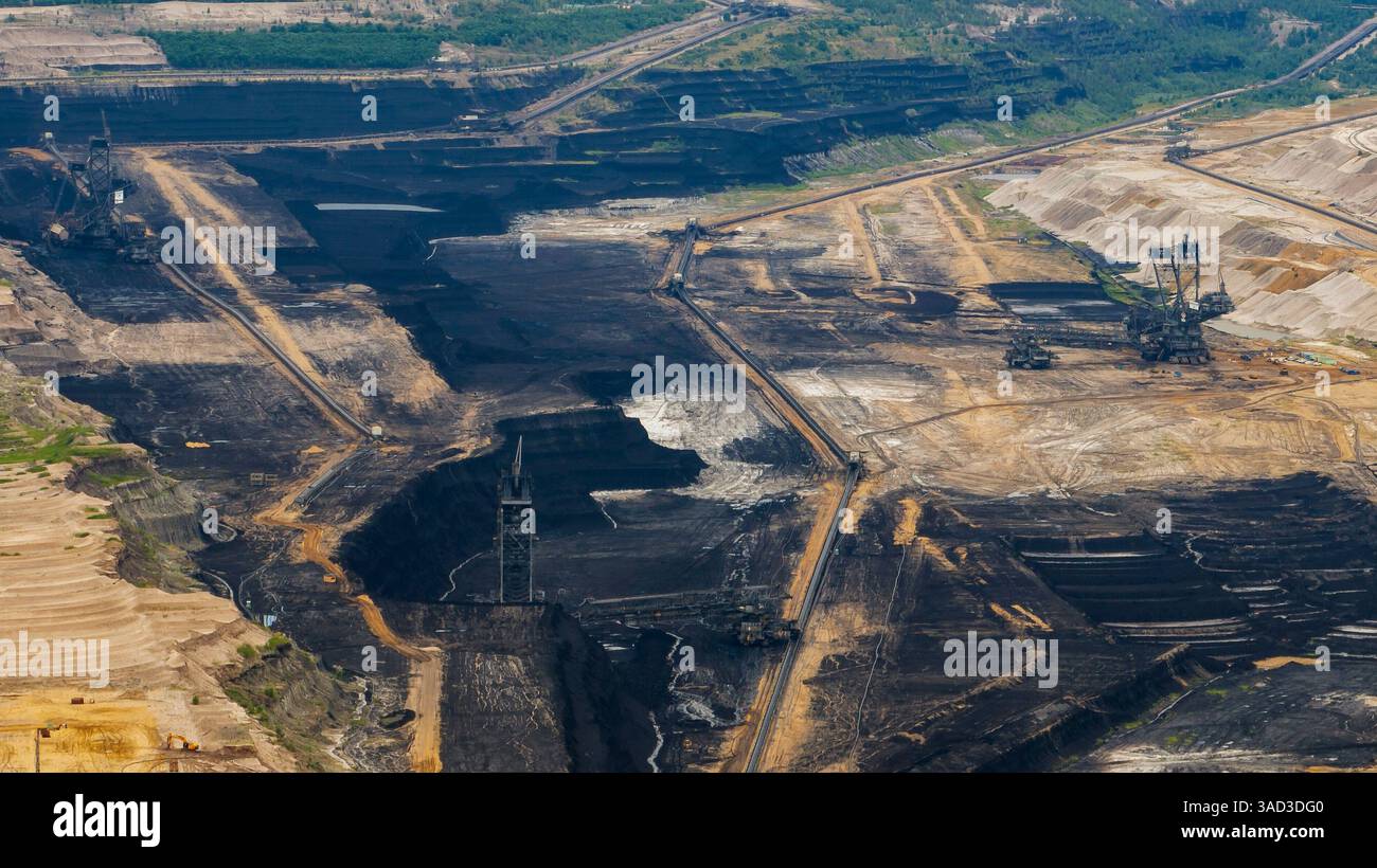 Aerial view lignite opencast hi-res stock photography and images - Alamy