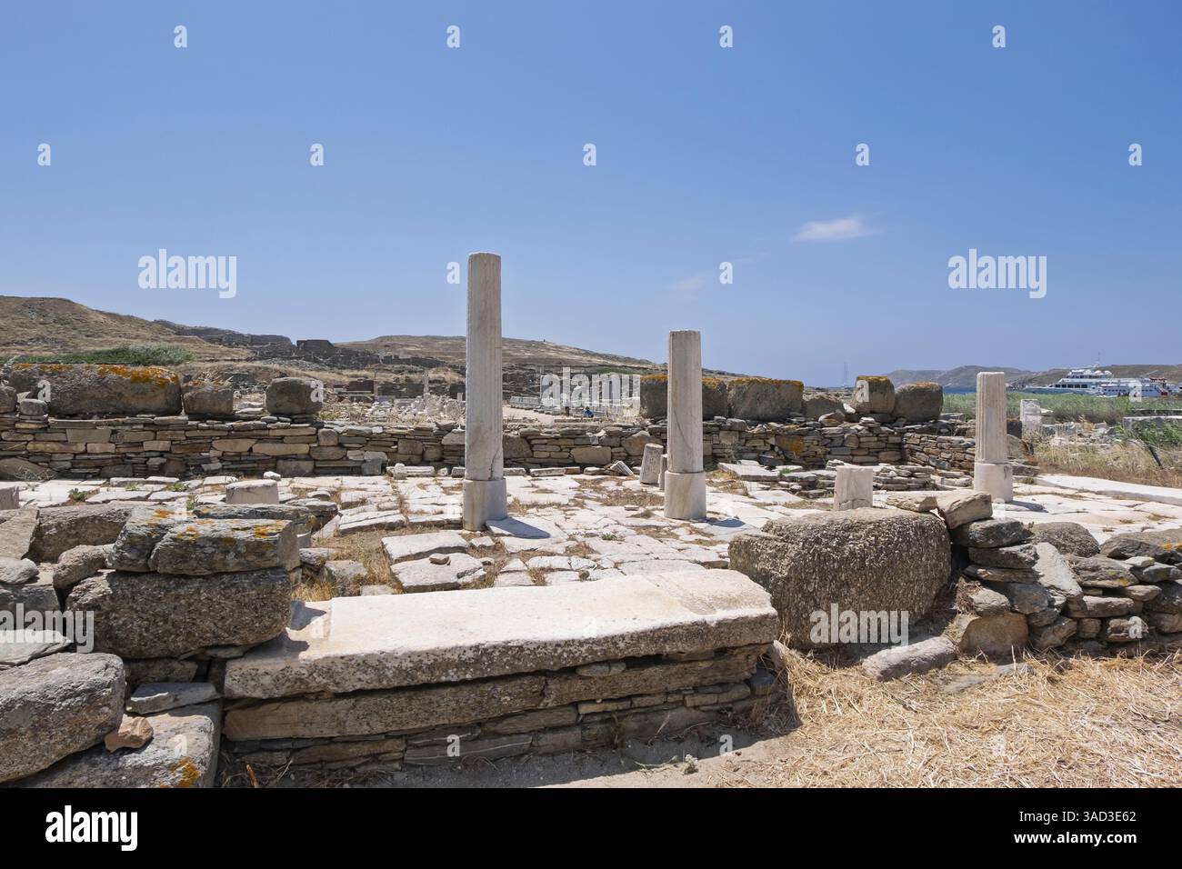 Ruins of the ancient city of Delos, UNESCO World Heritage Site ...