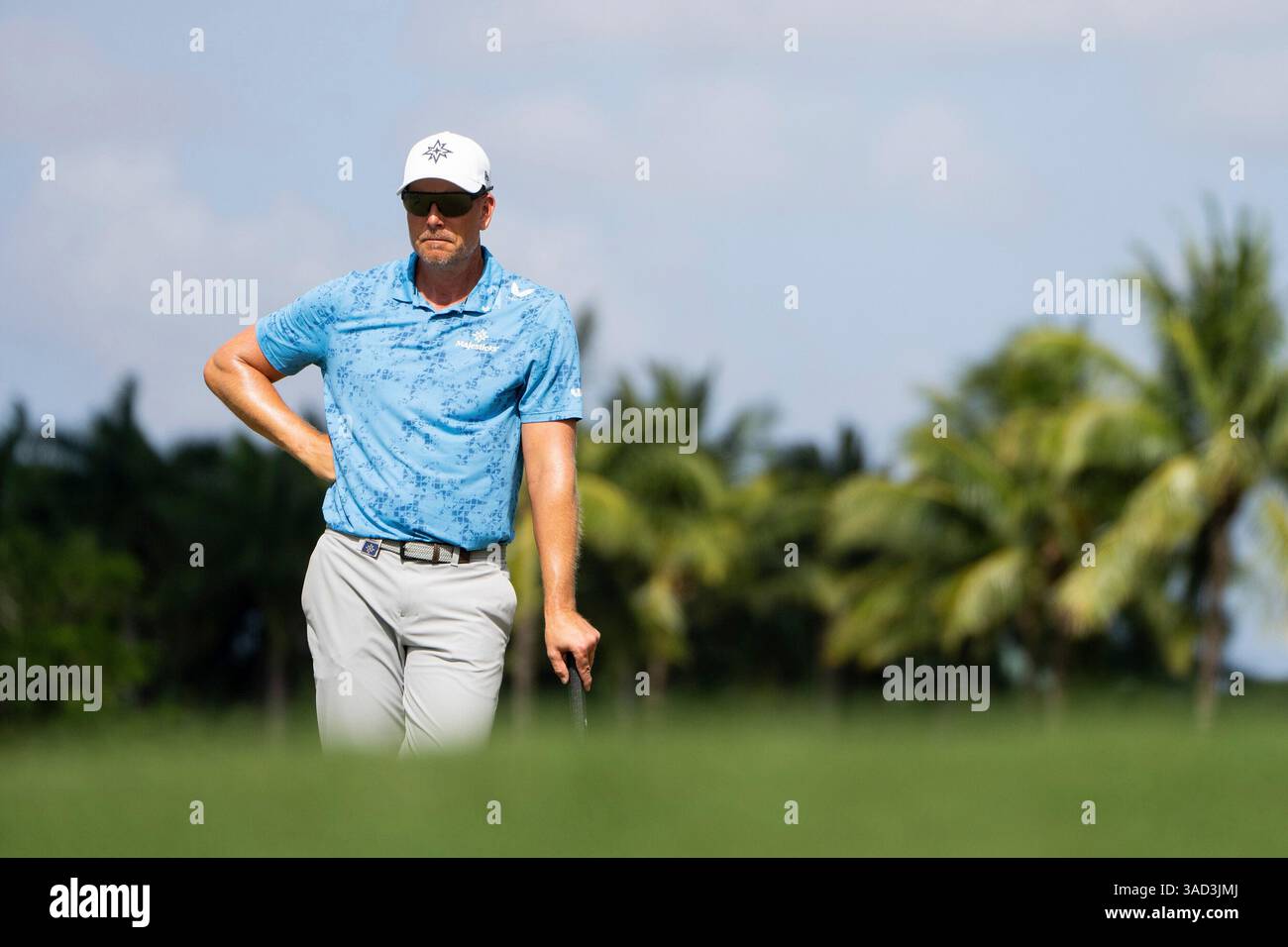 Co-Captain Henrik Stenson of Majesticks GC seen on the fourth green ...
