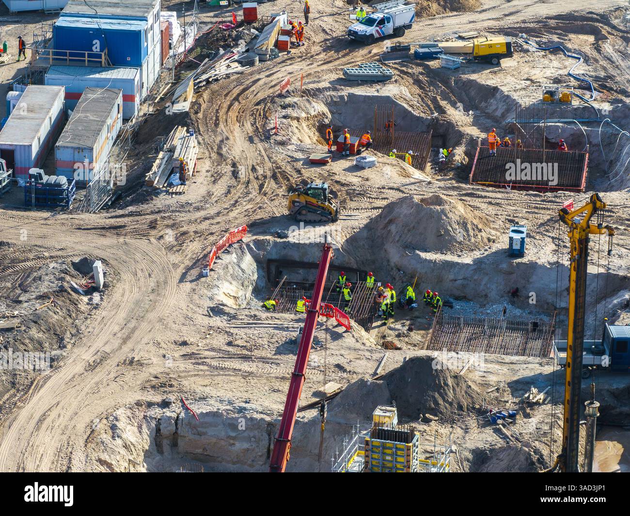 Construction Site in Riga with Roads, Bridges, and Heavy Machinery Stock Photo - Alamy