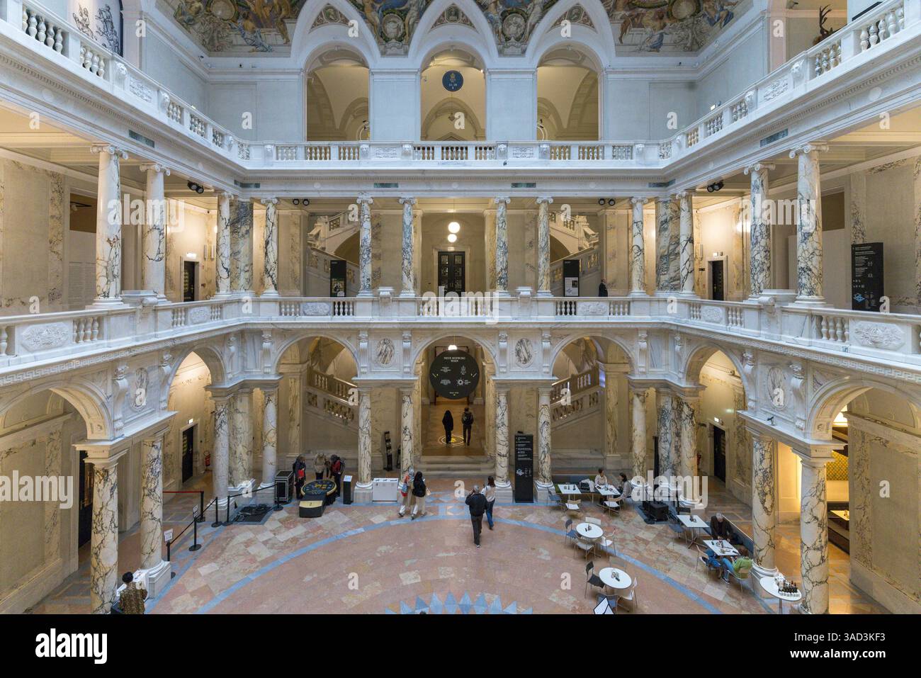 central courtyard, Weltmuseum (World Museum), Vienna, Austria Stock ...
