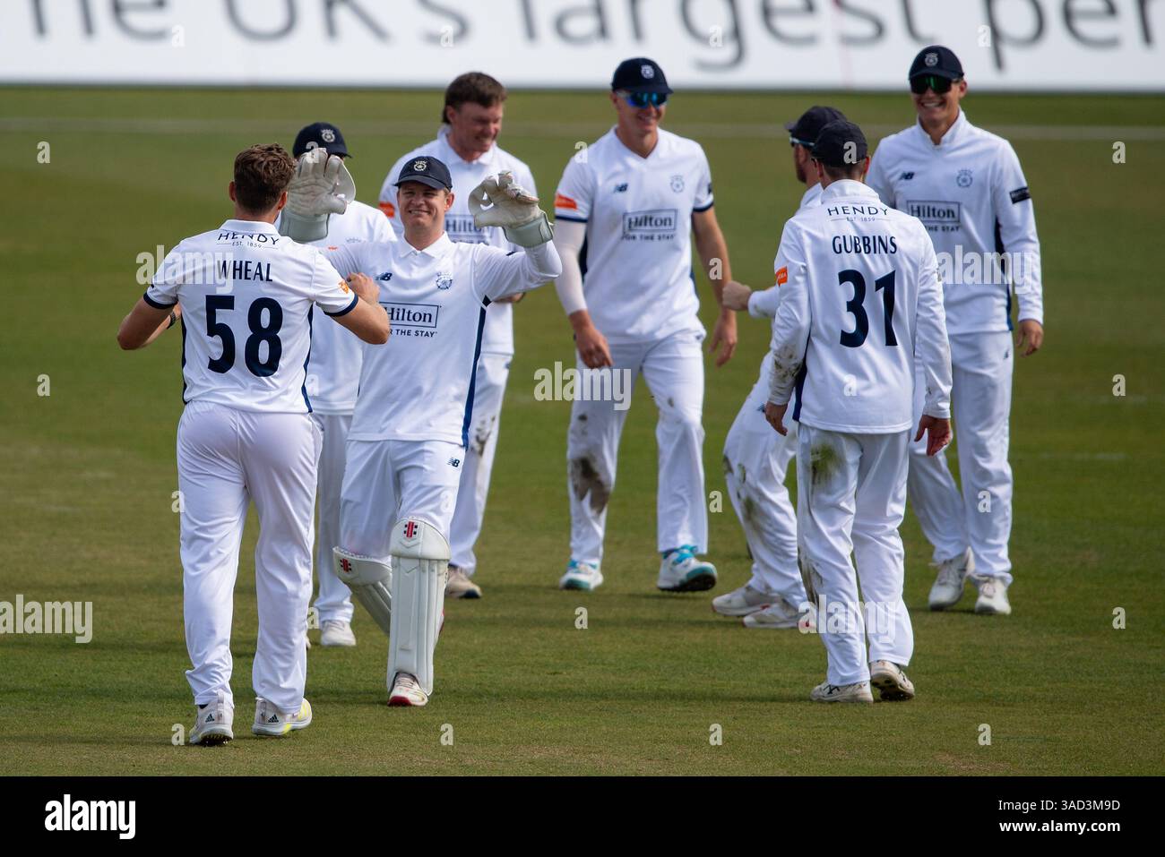Southampton, UK, 04 April 2025. Brad Wheal (left), Ben Brown and ...