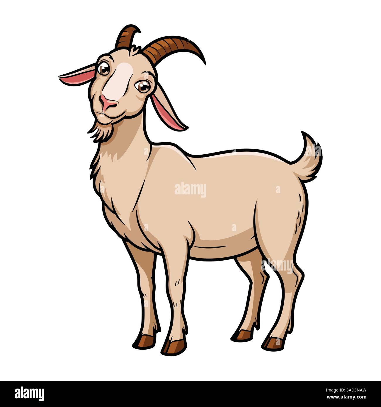 Goat isolated on white background. Simple domestic farm animal vector ...