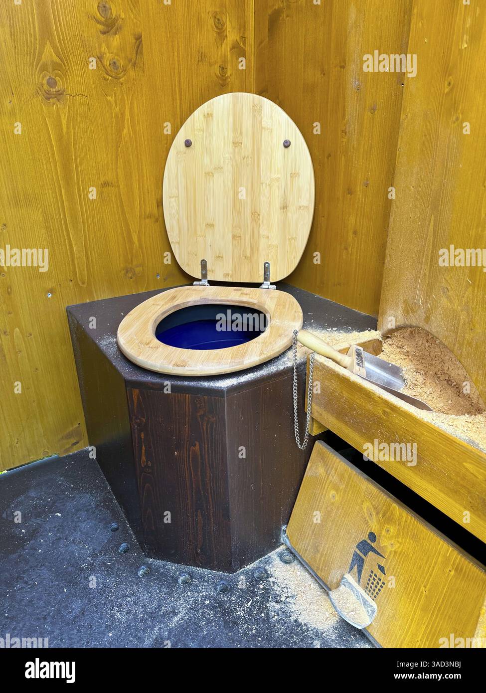Modern Outhouse Bathroom with Toilet in Wood in Switzerland Stock Photo ...