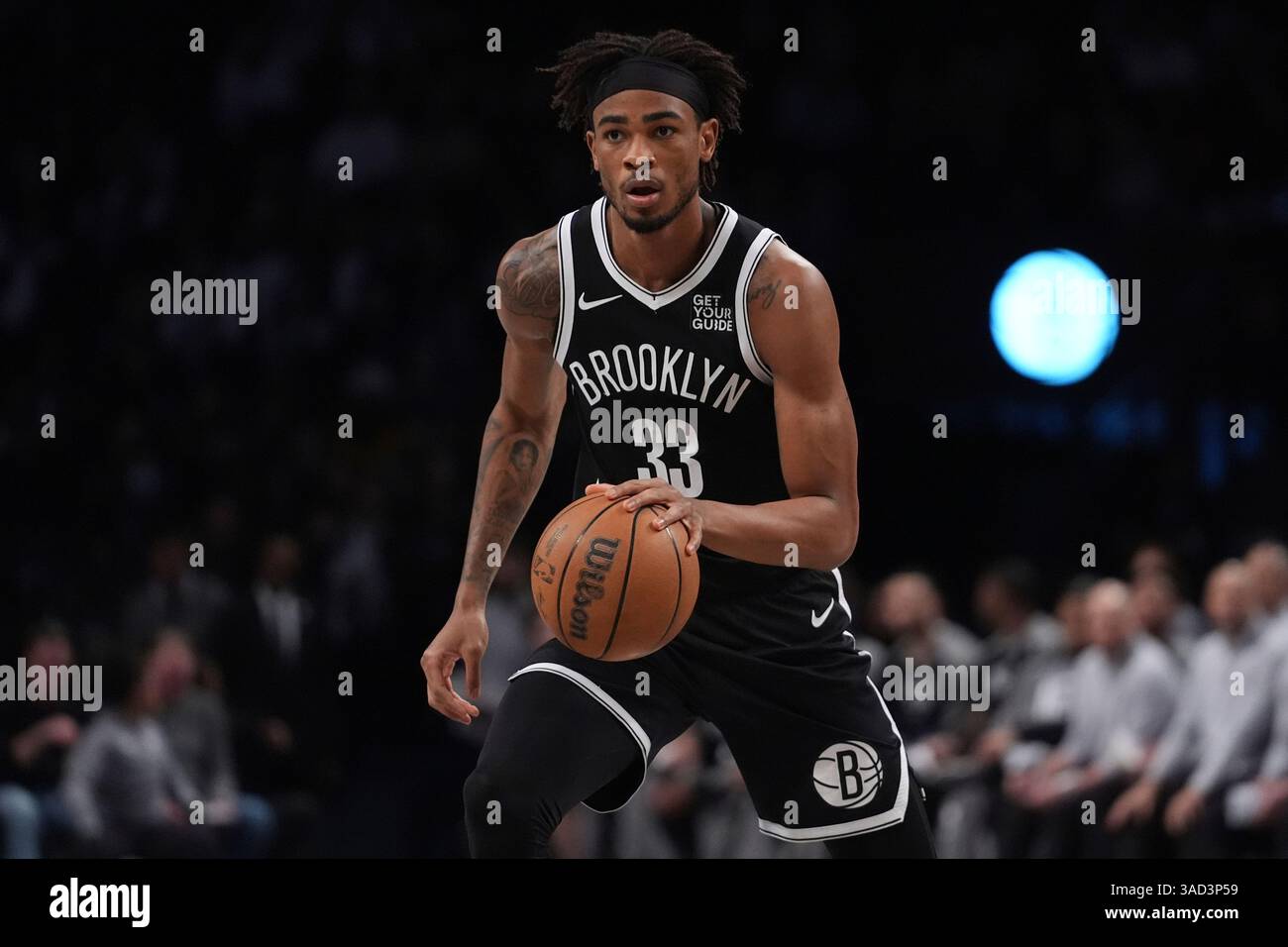Brooklyn Nets' Nic Claxton (33) during the first half of an NBA ...