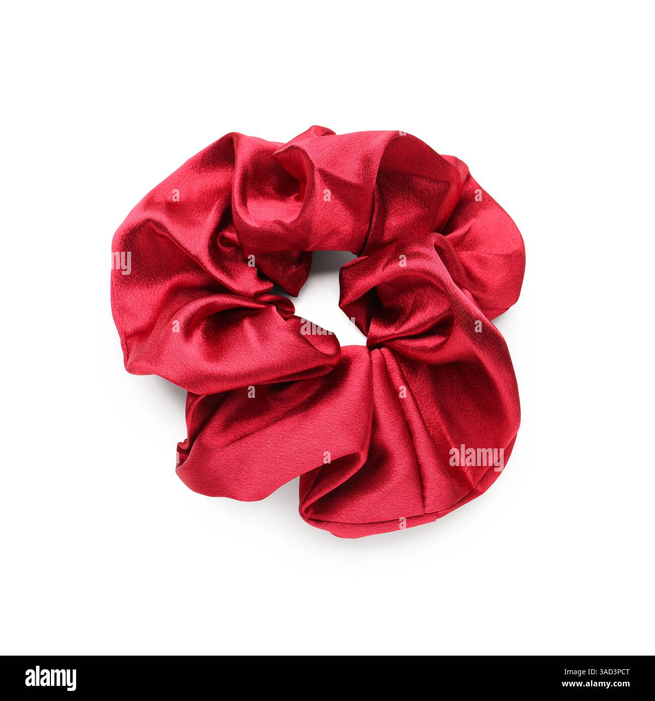 Red scrunchy isolated on white background Stock Photo - Alamy