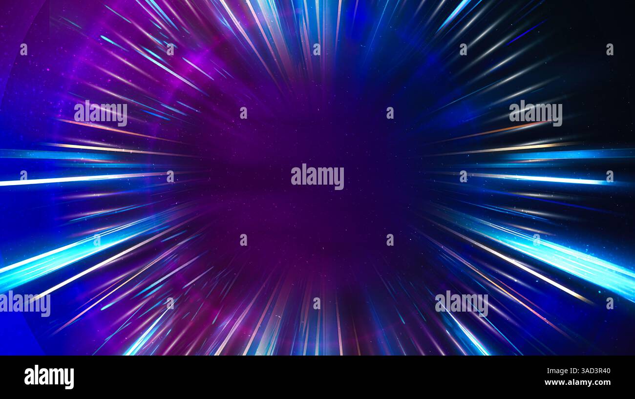 Futuristic vibrant abstract background with radial burst of light and energy emanating from ...