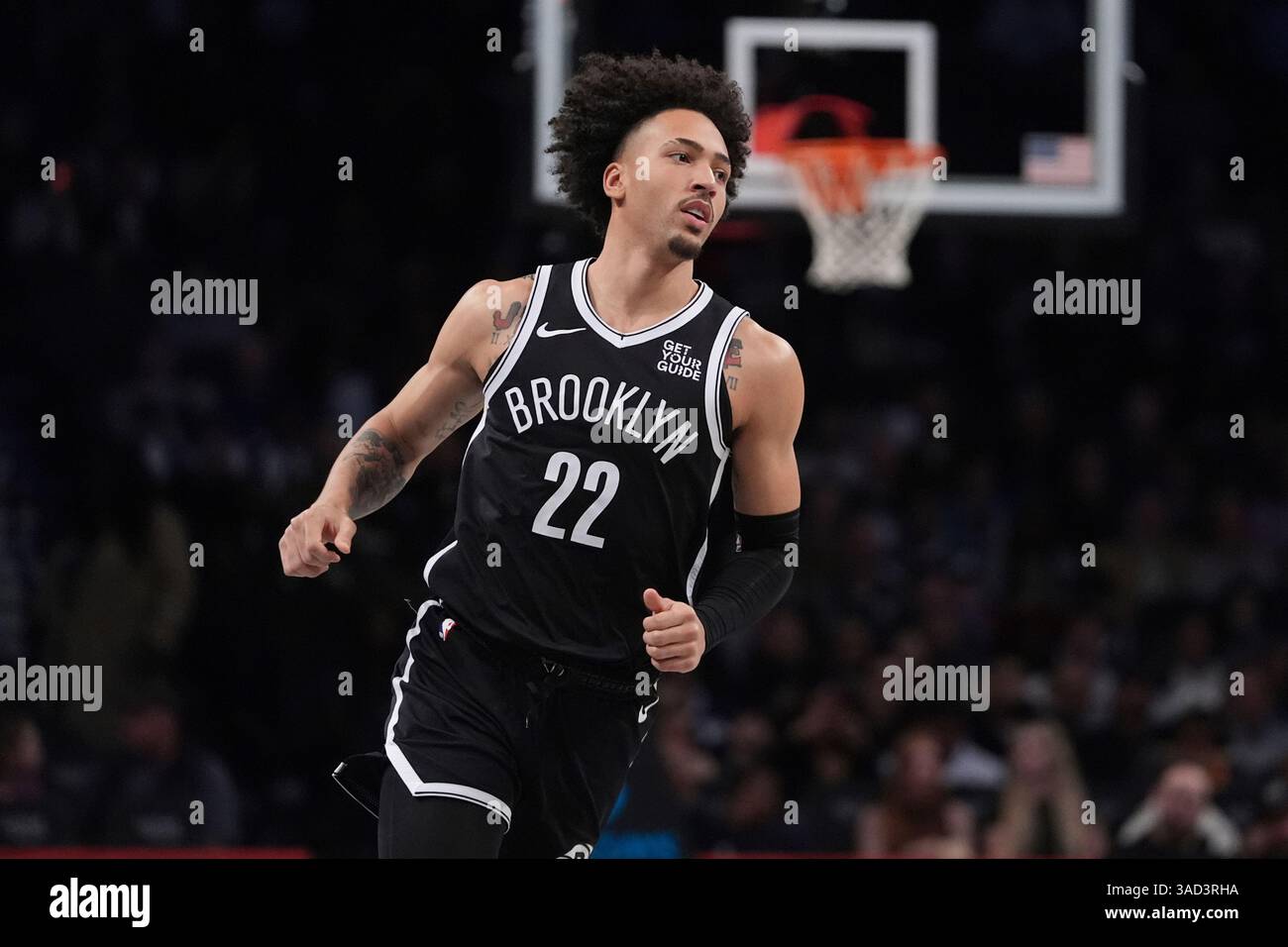 Brooklyn Nets' Jalen Wilson (22) during the first half of an NBA ...