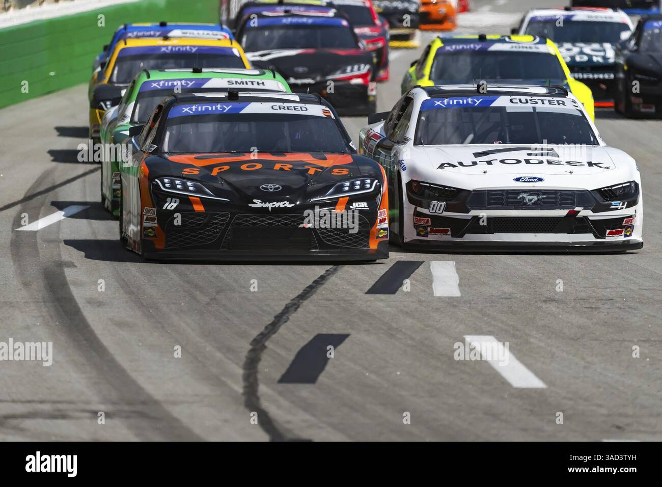 NASCAR Xfinity Series driver, SHELDON CREED (18) races through the ...