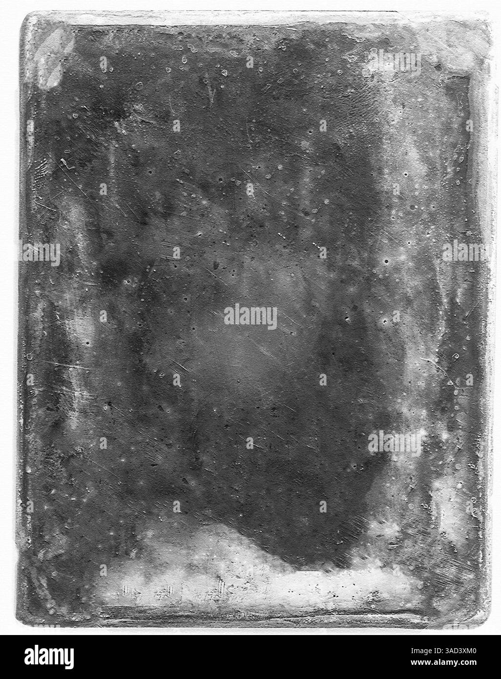 Antique tintype photographic plate with heavy wear, scratches, and ...