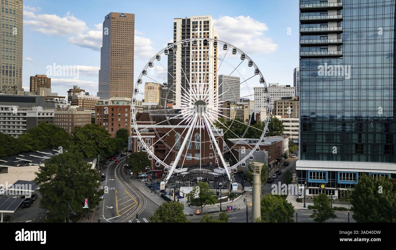 Aerial views of Atlanta showcase a vibrant cityscape with sleek ...