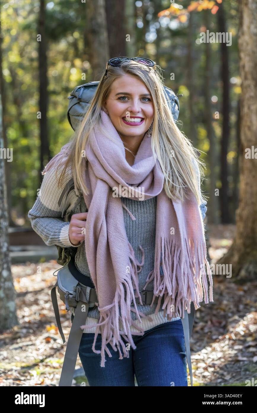 Woman hikes through vibrant hi-res stock photography and images - Alamy
