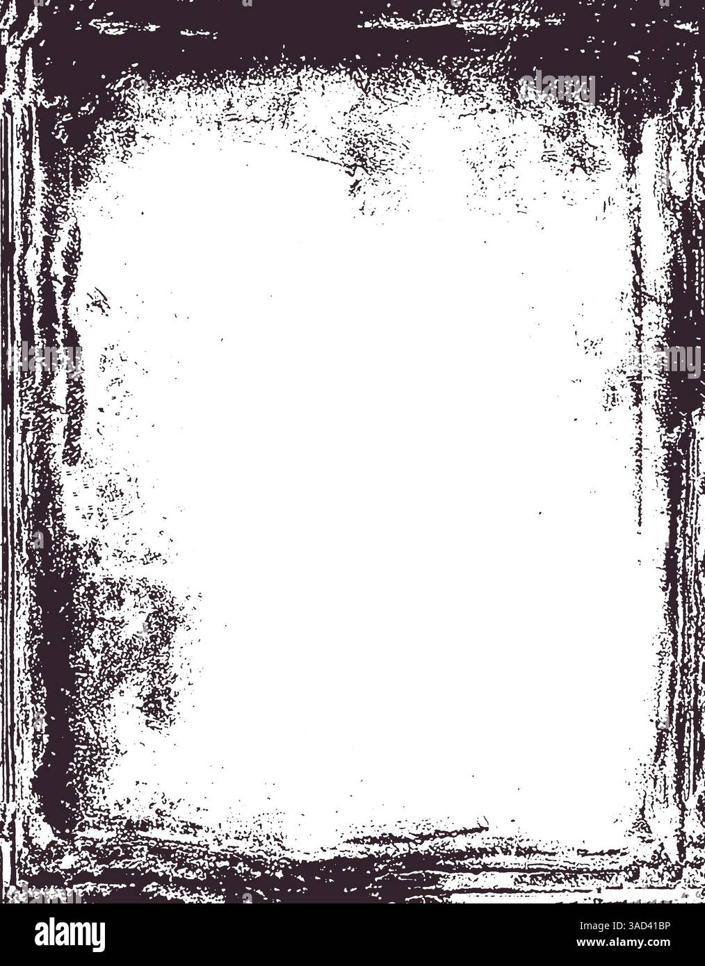 Dark, textured border surrounds blank white area, creating a vintage ...