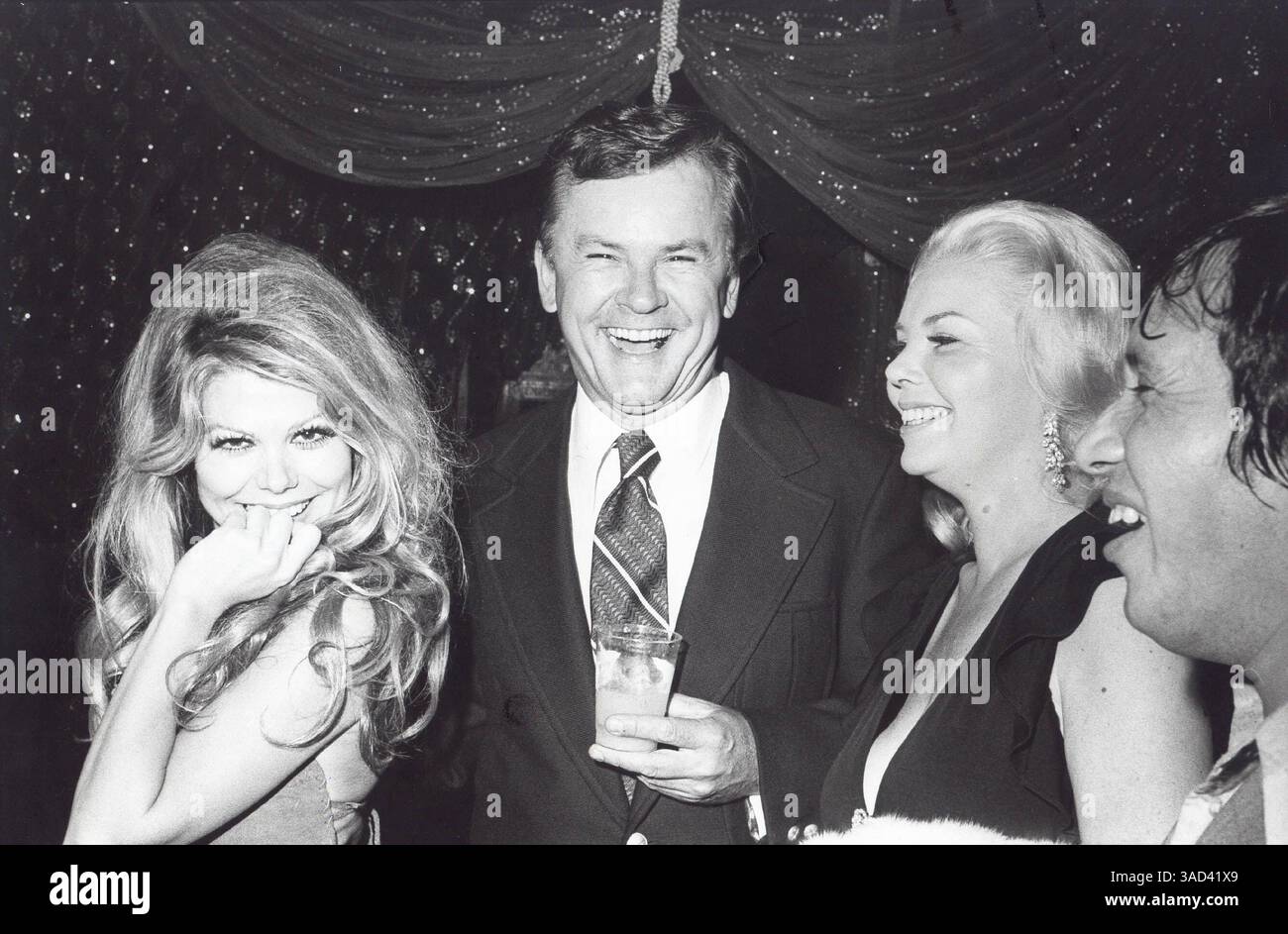 Nov. 21, 1974 - BOB CRANE with Charo, Bob's wife Sigrid Valdis at Harold Robbin's ''New Years ...