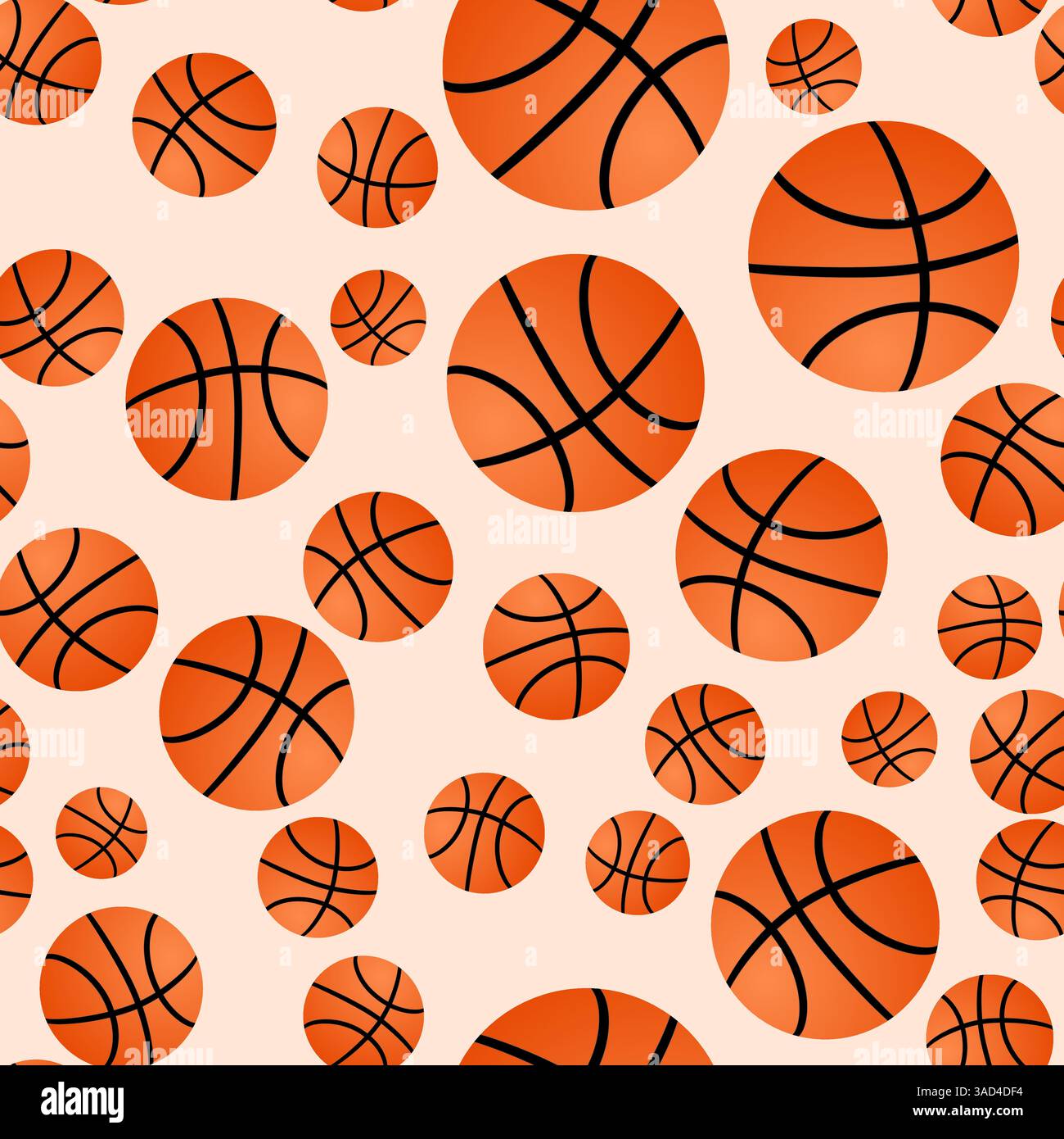 Basketball balls seamless pattern. Sports vector background. Vector ...