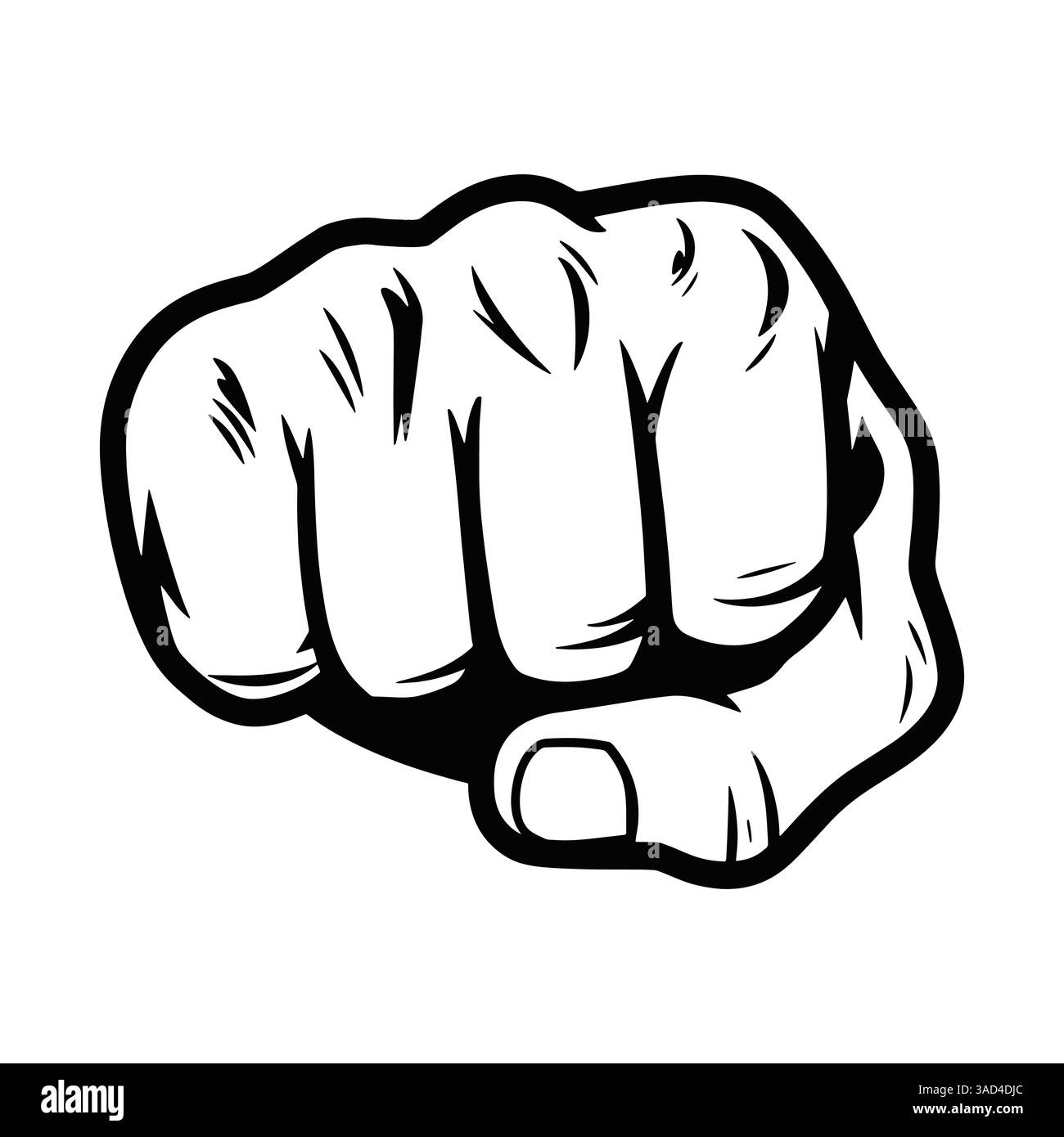 Hand punch fist illustration in a bold and dynamic style. Powerful ...