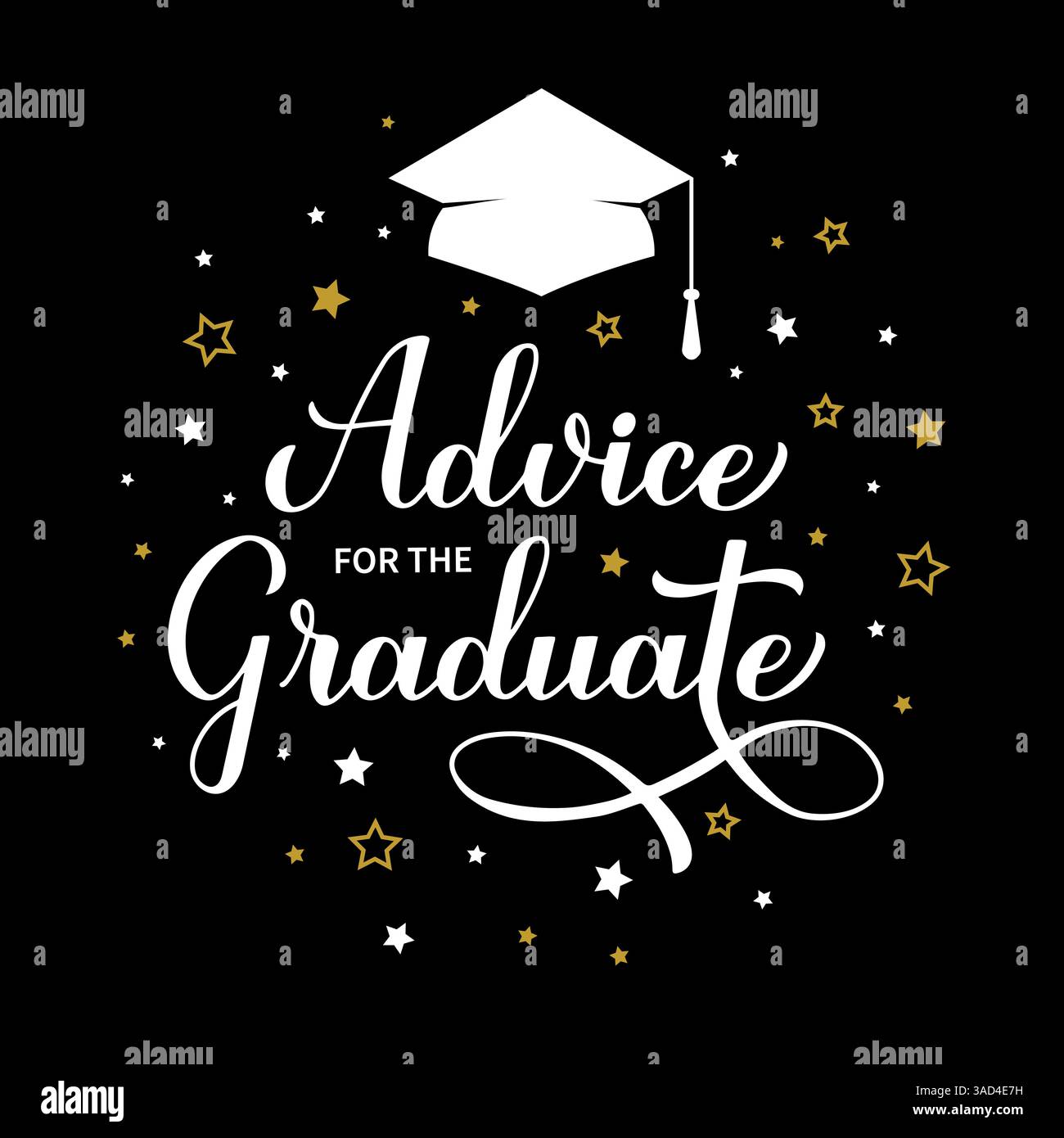 Advice for the graduate calligraphy hand lettering with graduation cap ...