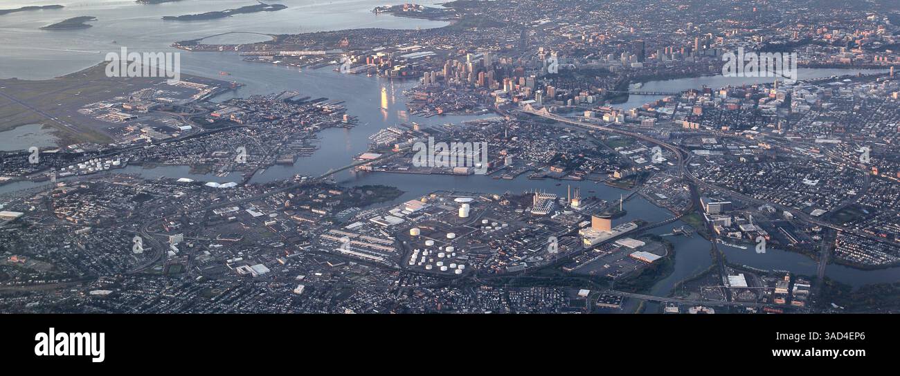 Aerial View of the City of Boston in the Early Morning Stock Photo - Alamy