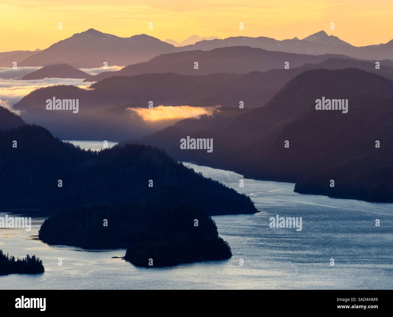 Overview of mountains and water near Sitka, Alaska Stock Photo - Alamy