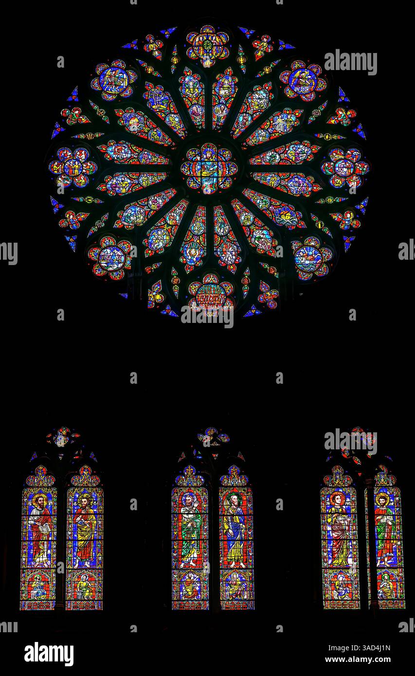 Rose window stained glass, Washington National Cathedral, Washington DC ...