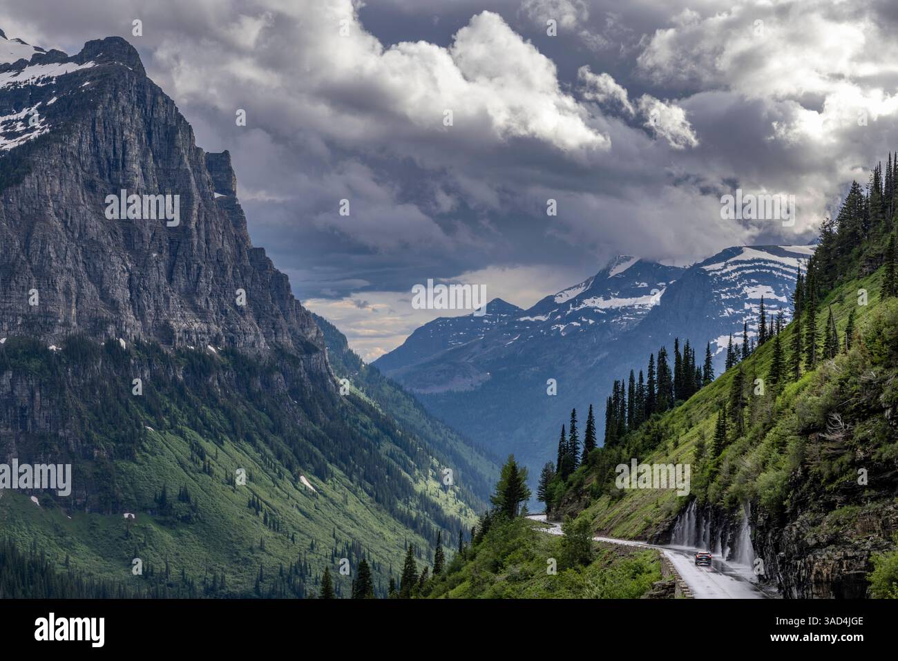 The Weeping Wall along Going-to-the-Sun Road in Glacier National Park ...